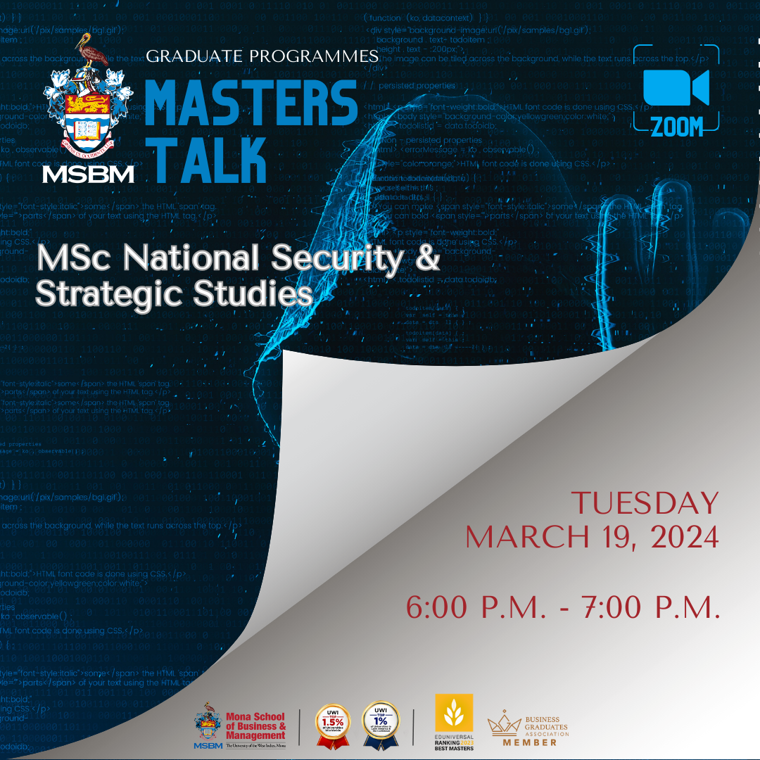 Masters Talk 2024- MSc NSSS | Mona School of Business & Management